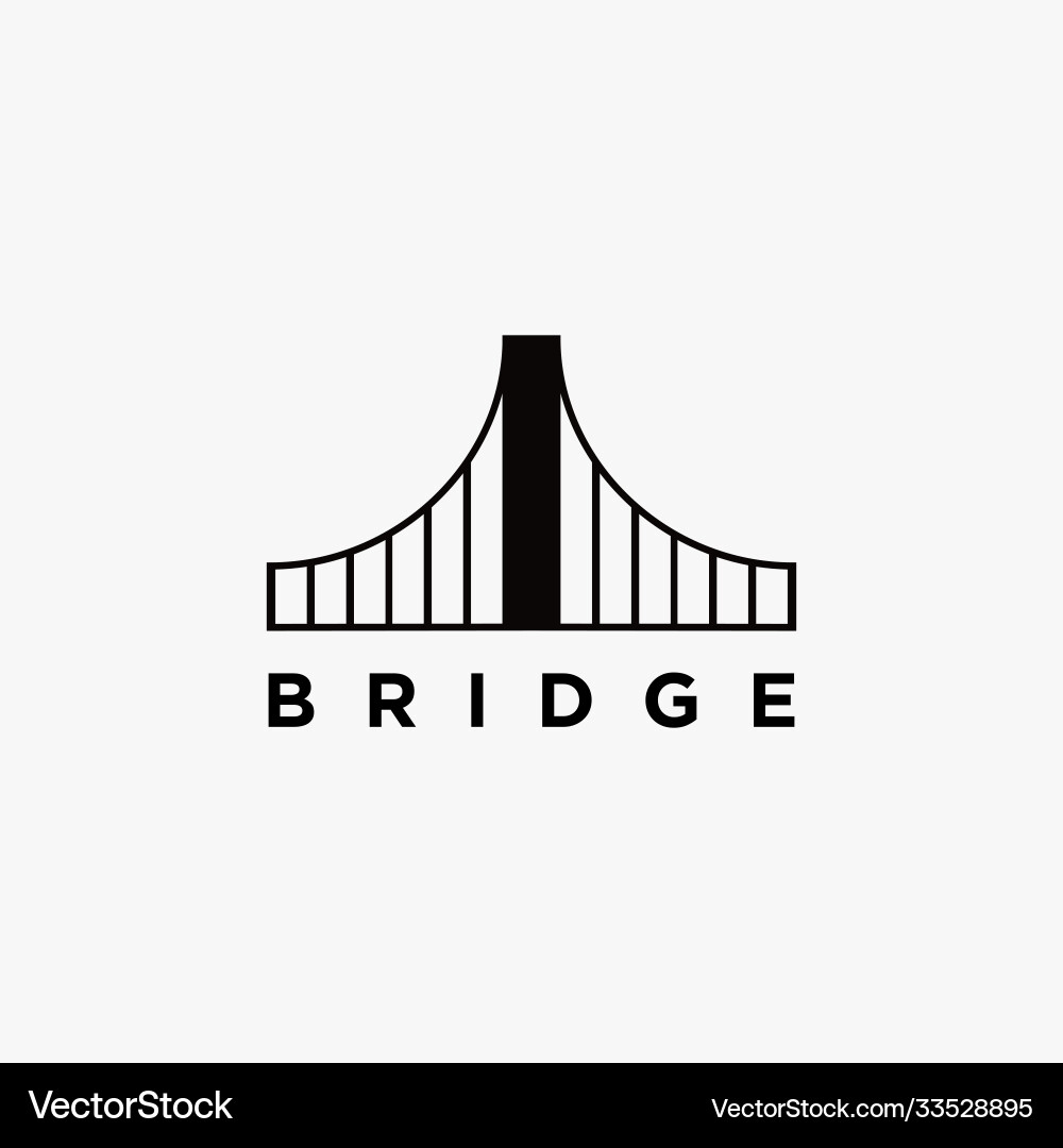 Abstract minimalist bridge logo icon template Vector Image