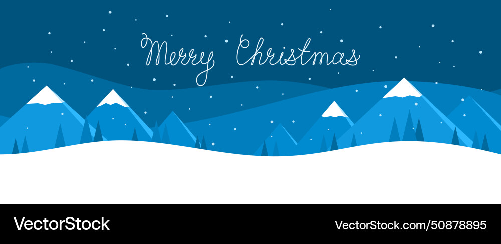 Christmas in flat style minimalistic night winter Vector Image