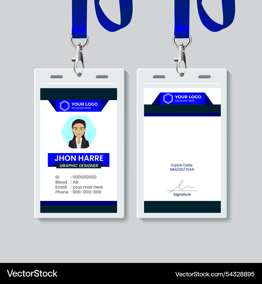 Company id card design Royalty Free Vector Image
