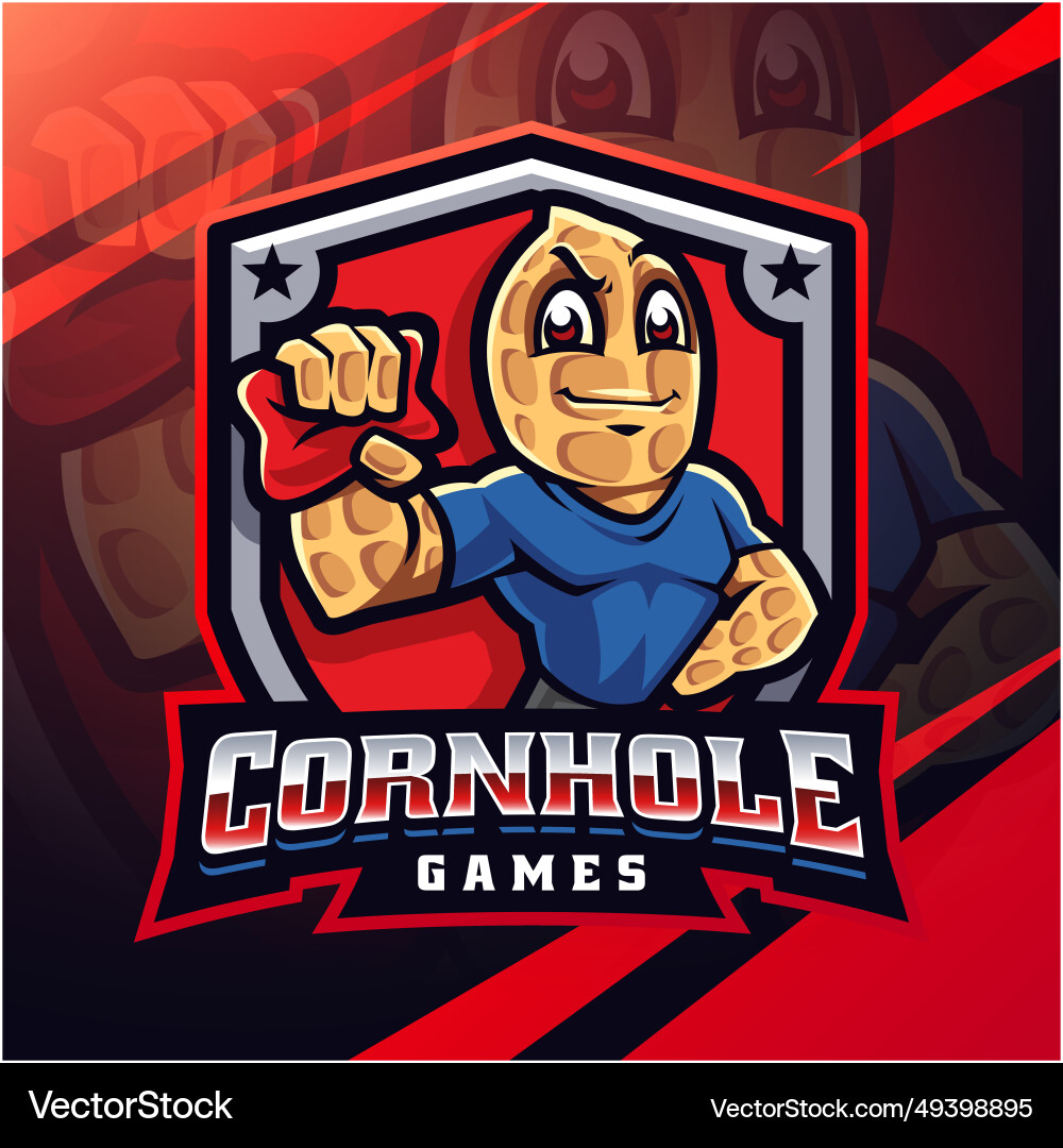 Cornhole games esport mascot logo design Vector Image