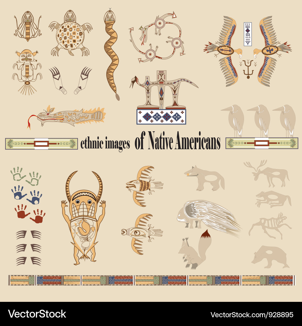 Ethnic images of native americans Royalty Free Vector Image