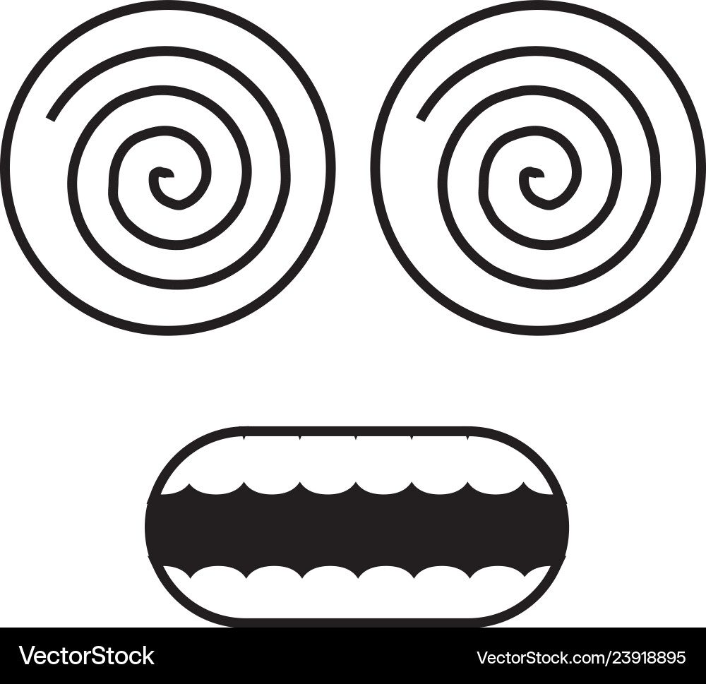 Funny face crazy eyes Royalty Free Vector Image