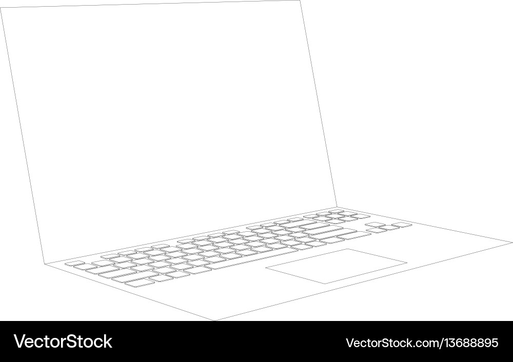 Laptop sketch Royalty Free Vector Image - VectorStock