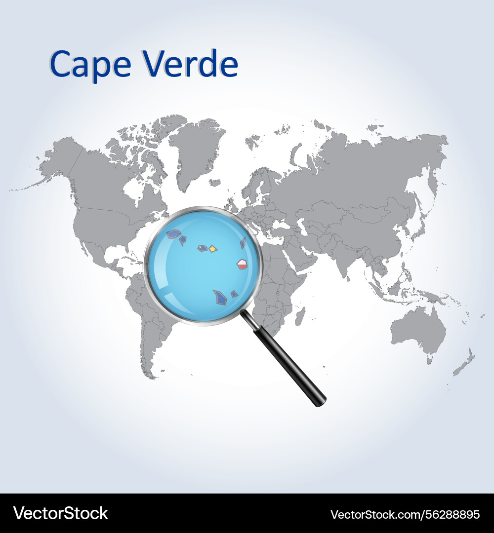 Magnified Cape Verde Map Royalty Free Vector Image