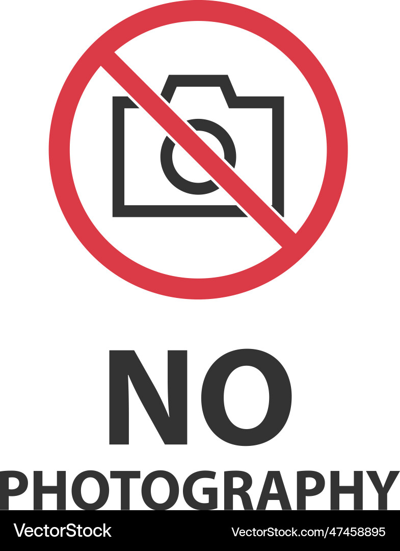 No photography sign cameras allowed Royalty Free Vector