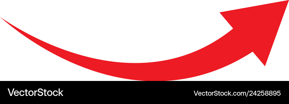 Red arrow icon on white background flat style Vector Image