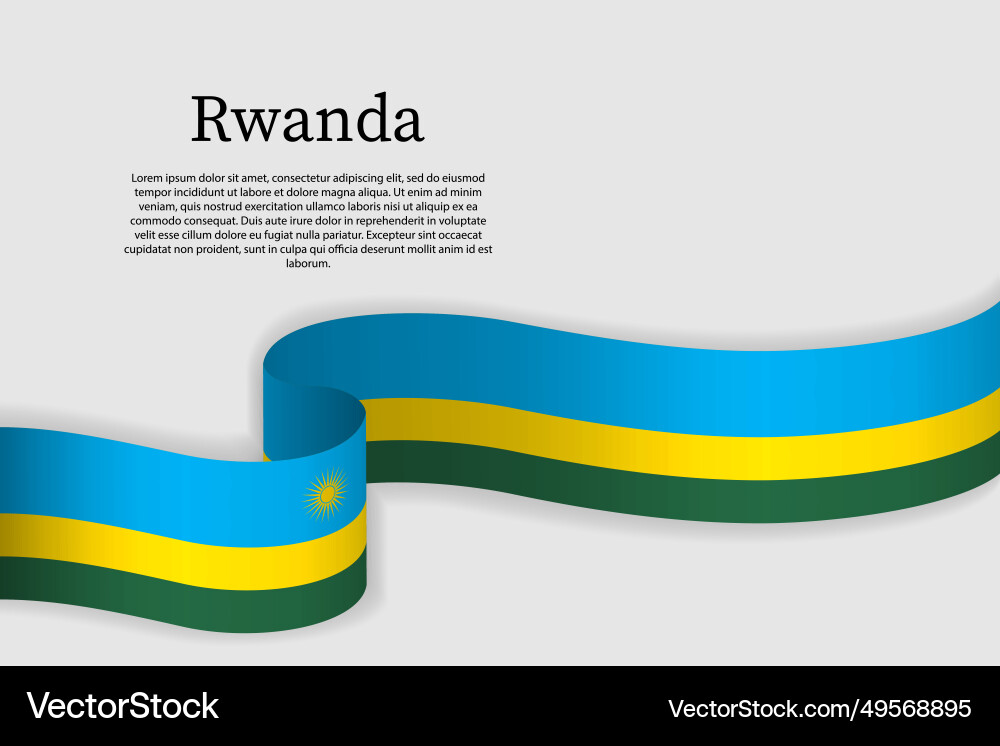 Rwanda Flag Ribbon Celebration Background Vector Image