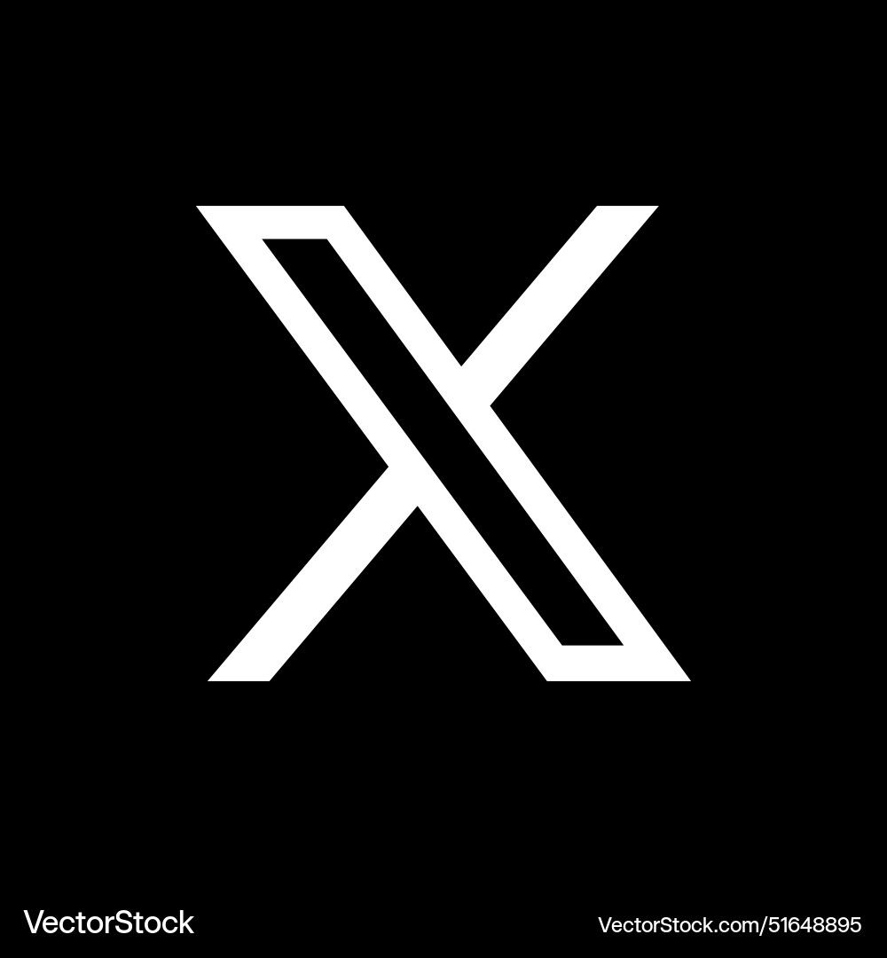 Twitter icon x logo social media Royalty Free Vector Image