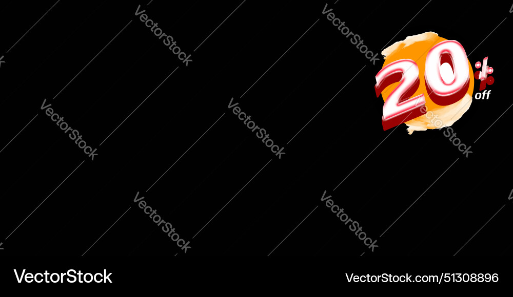20 percent 3d template for designing promotional Vector Image