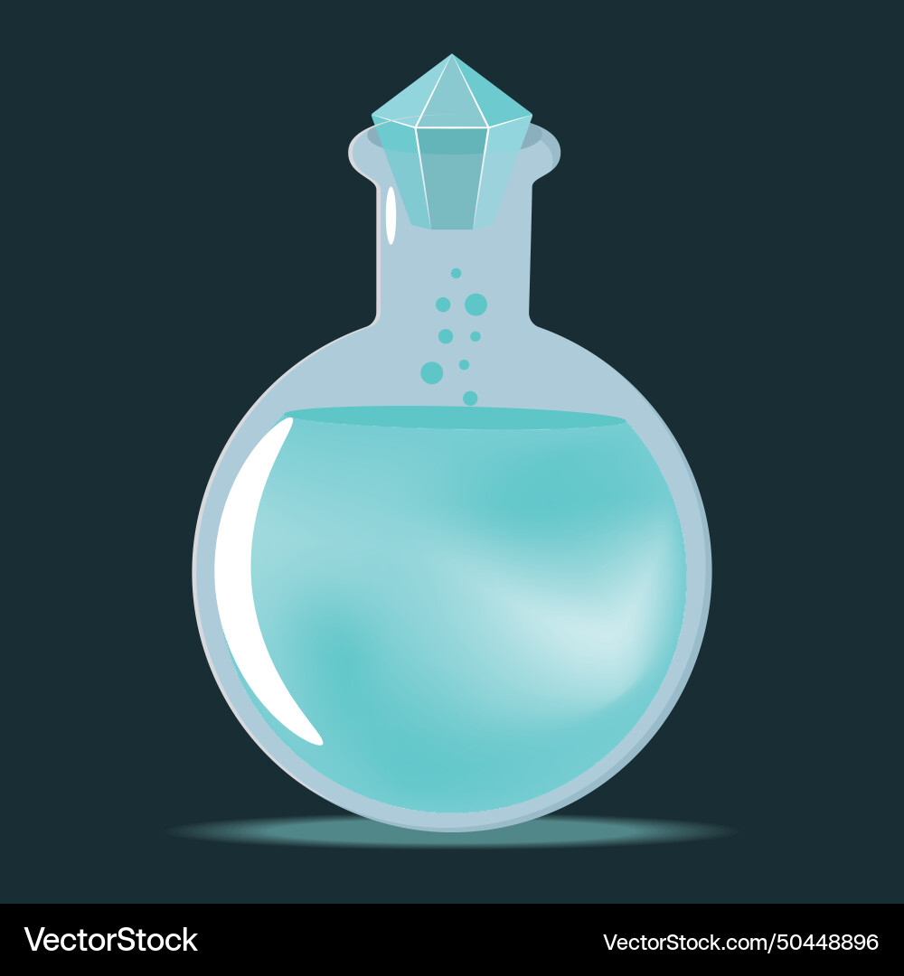 Colored magical potion flask Royalty Free Vector Image