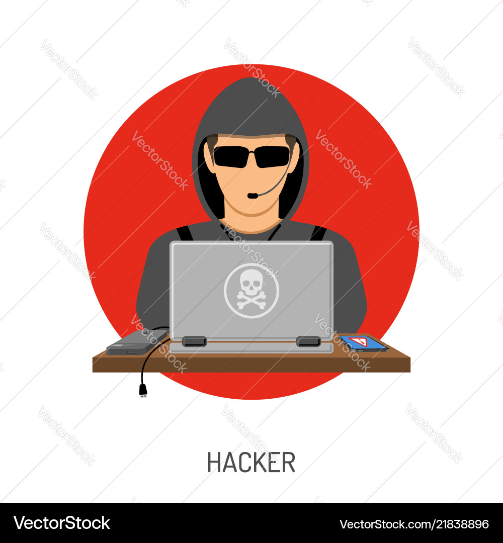 Cyber crime with hacker avatar Royalty Free Vector Image