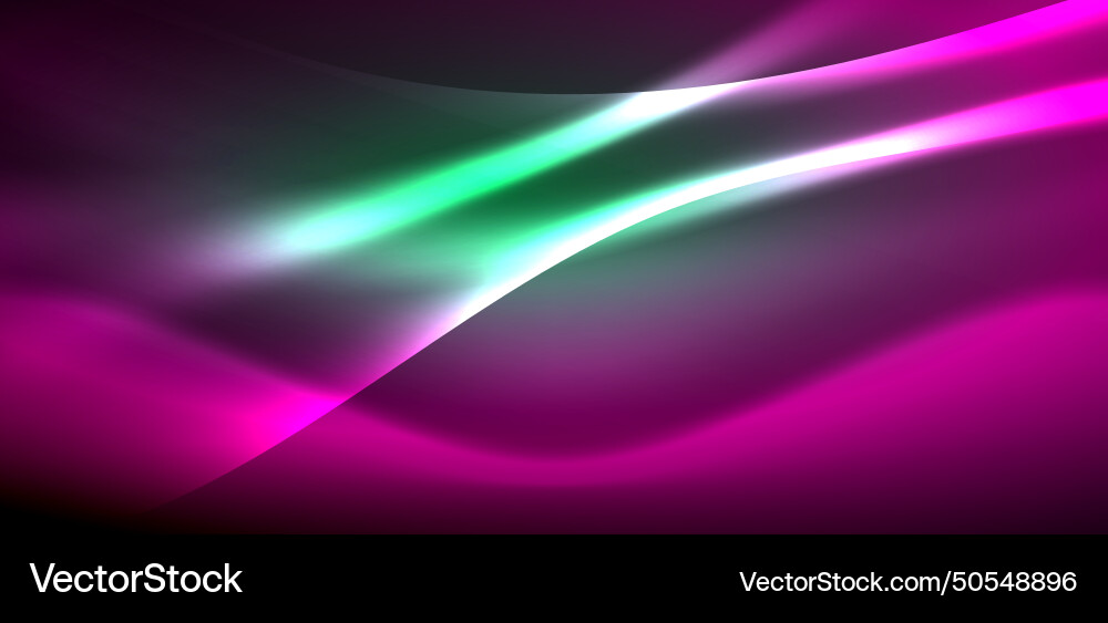 Dynamic waves in ethereal glow of neon lights Vector Image
