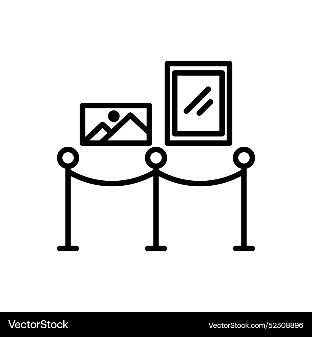 Exhibit icon linear logo mark in black and white Vector Image