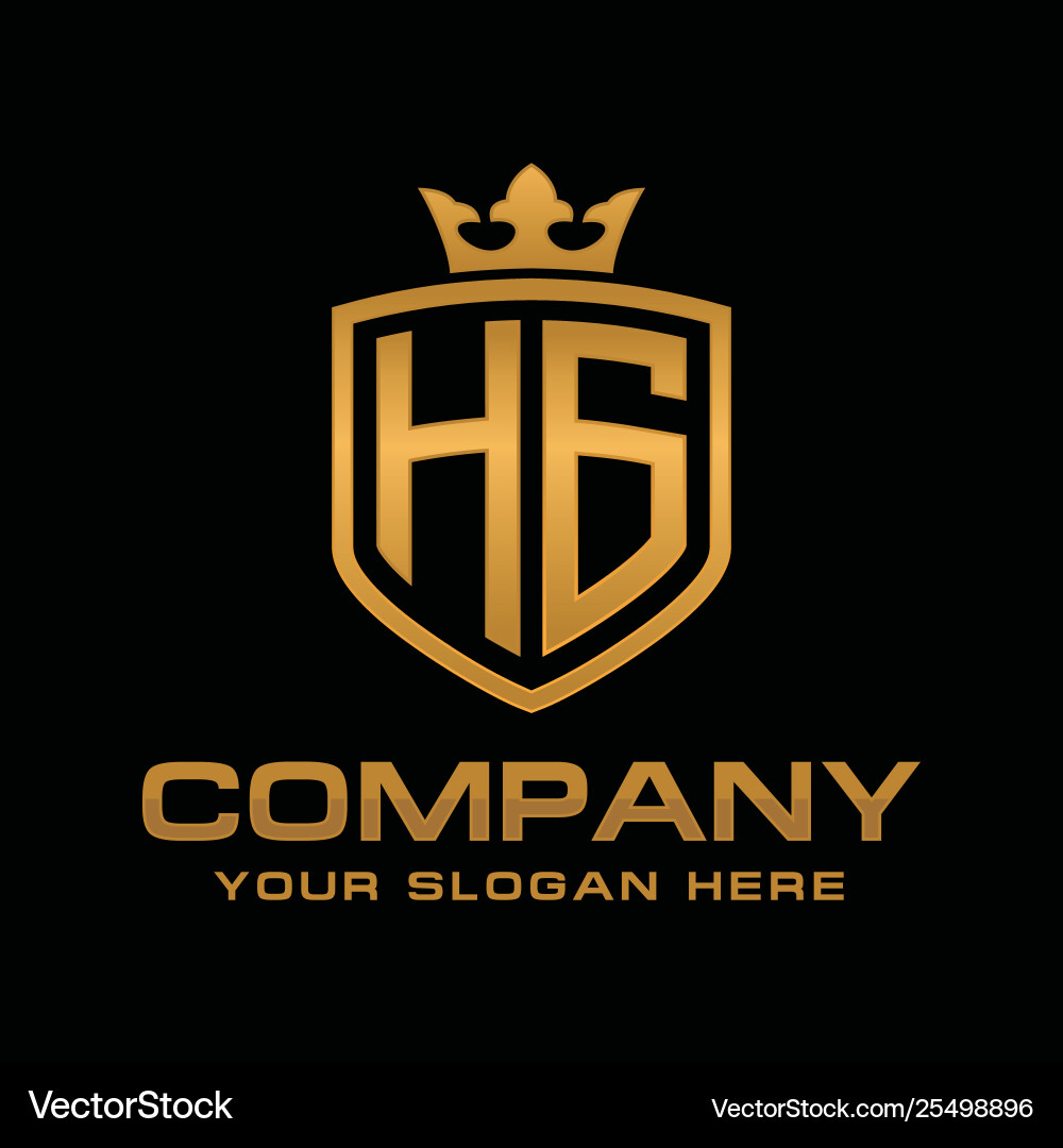 HG Initial Shield Logo Royalty Free Vector Image