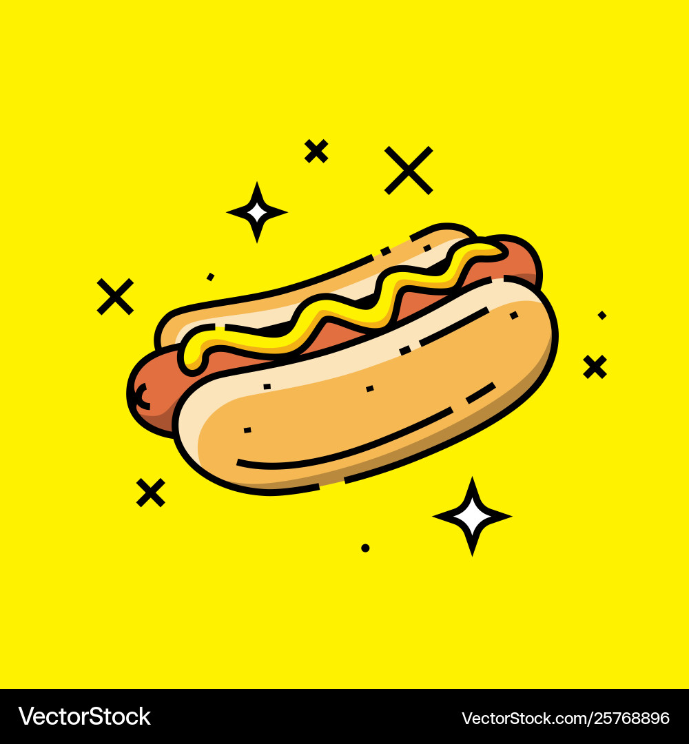 Hot dog line icon Royalty Free Vector Image - VectorStock