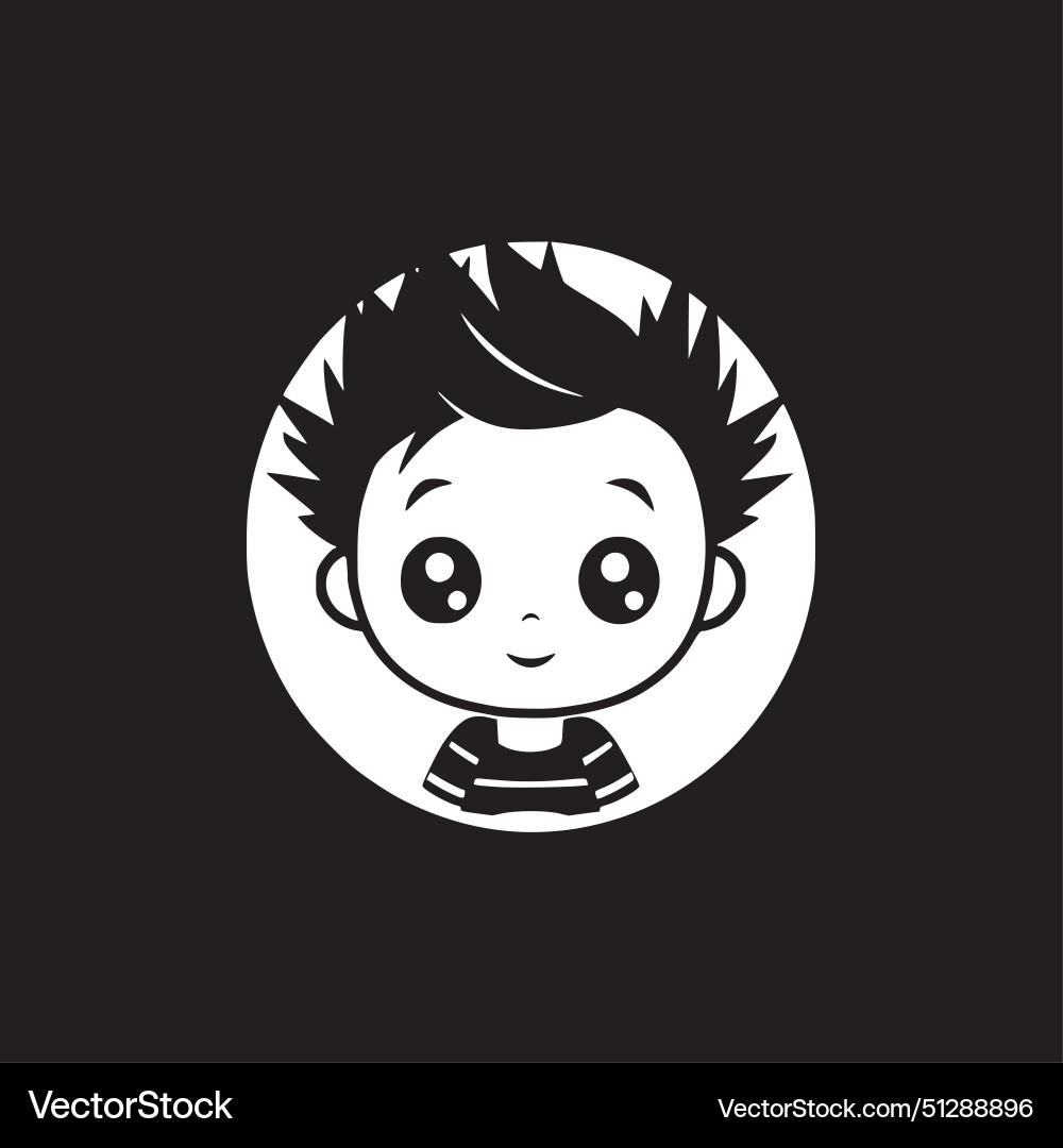 Kid - black and white Royalty Free Vector Image