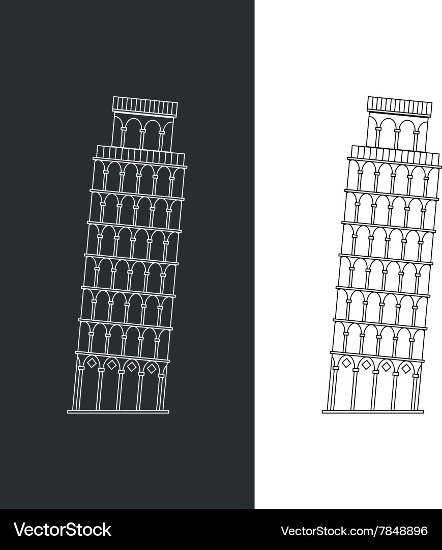 Leaning Tower of Pisa - Iconic Landmark Royalty Free Vector