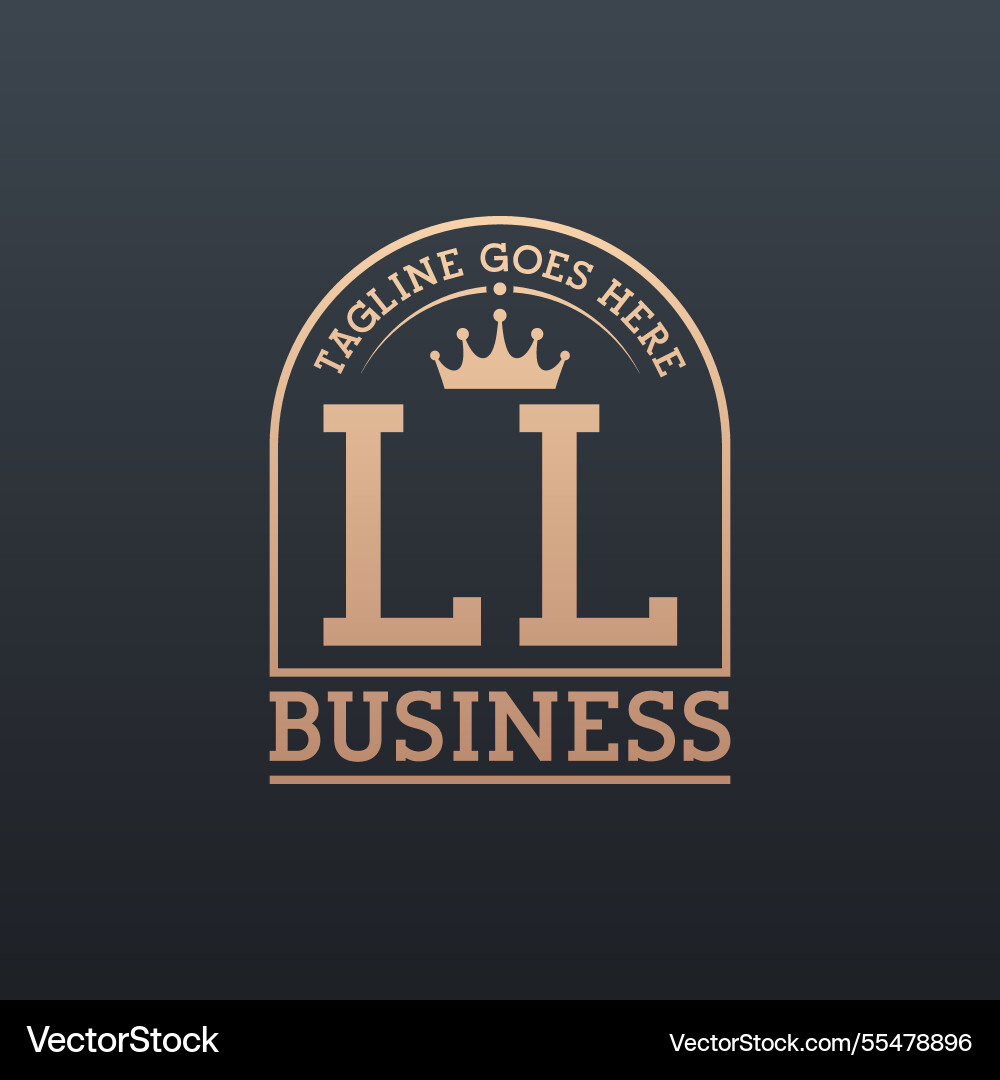 Luxury ll logo with crown elegant letter Vector Image