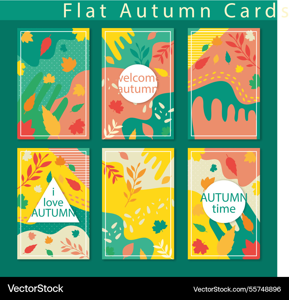 Nice cards for fall Royalty Free Vector Image - VectorStock