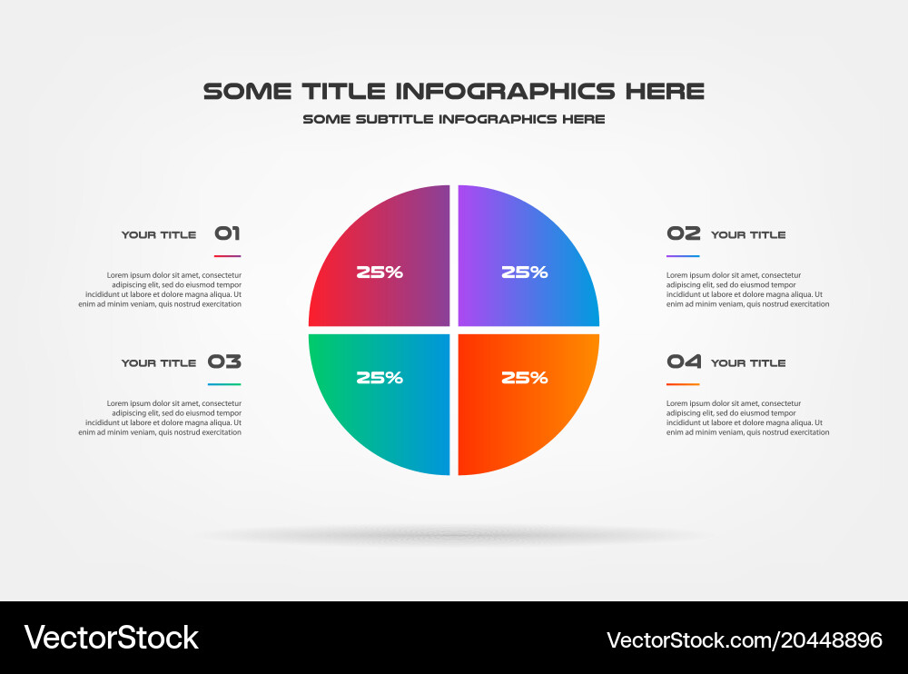 Pie chart of percentage infographics element Vector Image