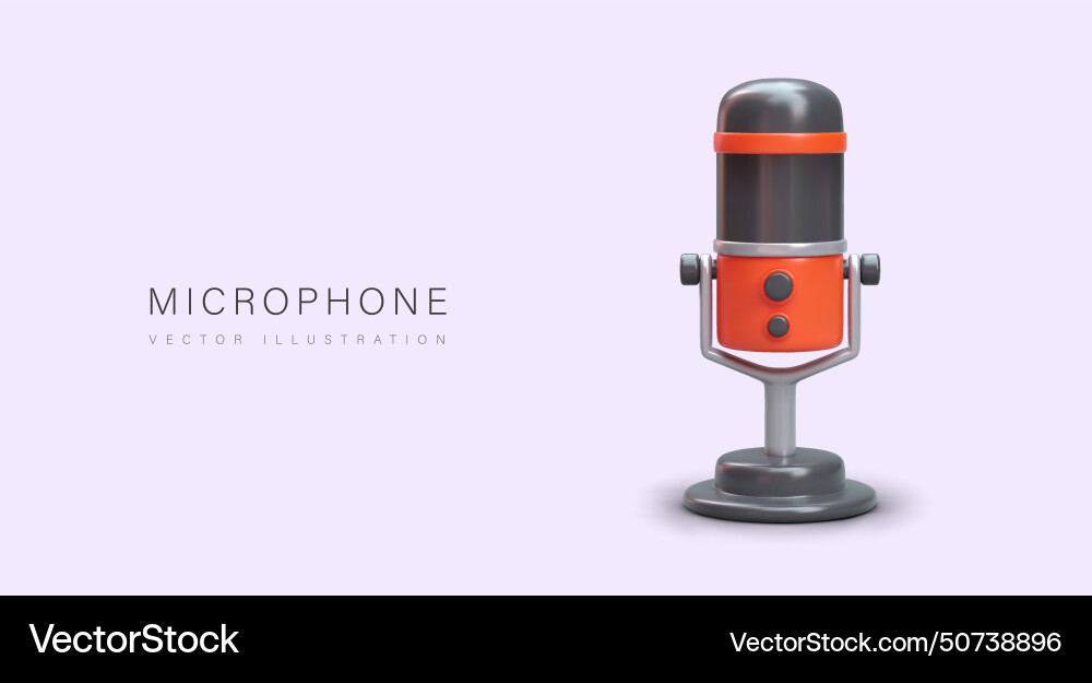 Poster with microphone and text recording studio Vector Image