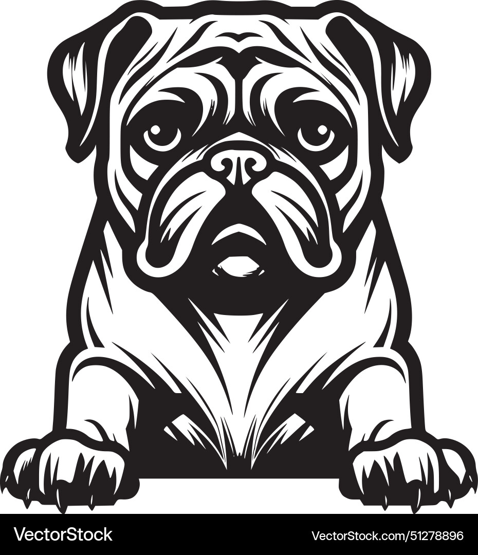 Pug - minimalist and simple silhouette Royalty Free Vector