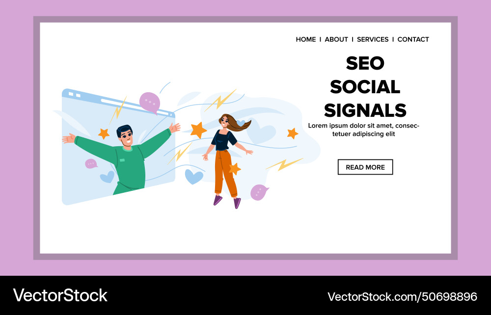Reputation seo social signals Royalty Free Vector Image