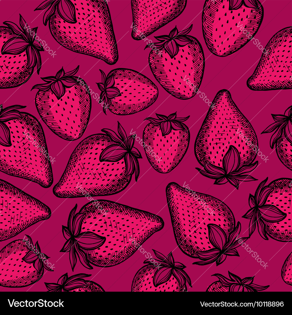 Strawberry seamless pattern background Royalty Free Vector