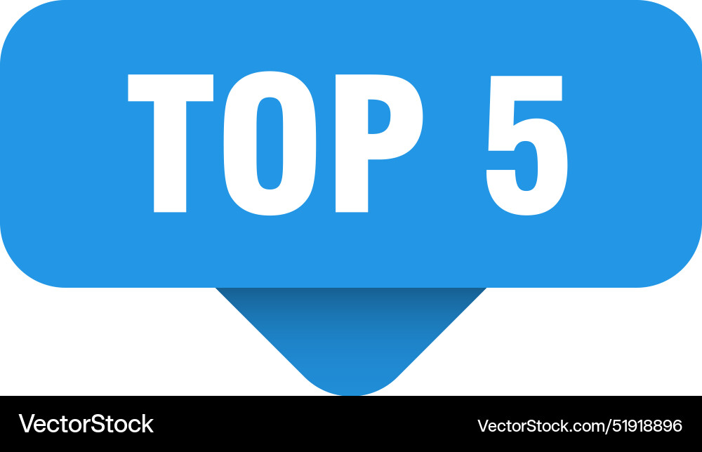 Top 5 sticker top 5 sign on transparent background