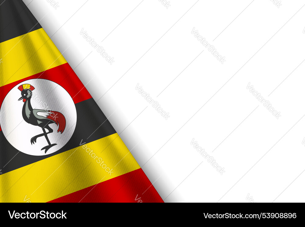 Uganda flag with original color Royalty Free Vector Image