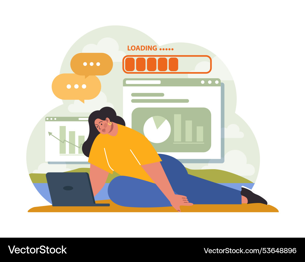 Workcation character working away from the office Vector Image