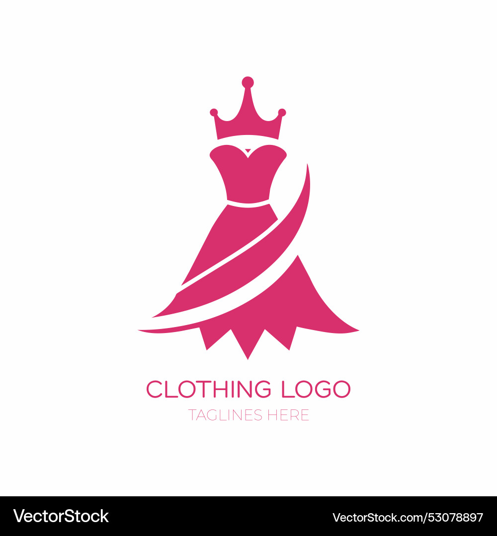 A pink clothing logo Royalty Free Vector Image