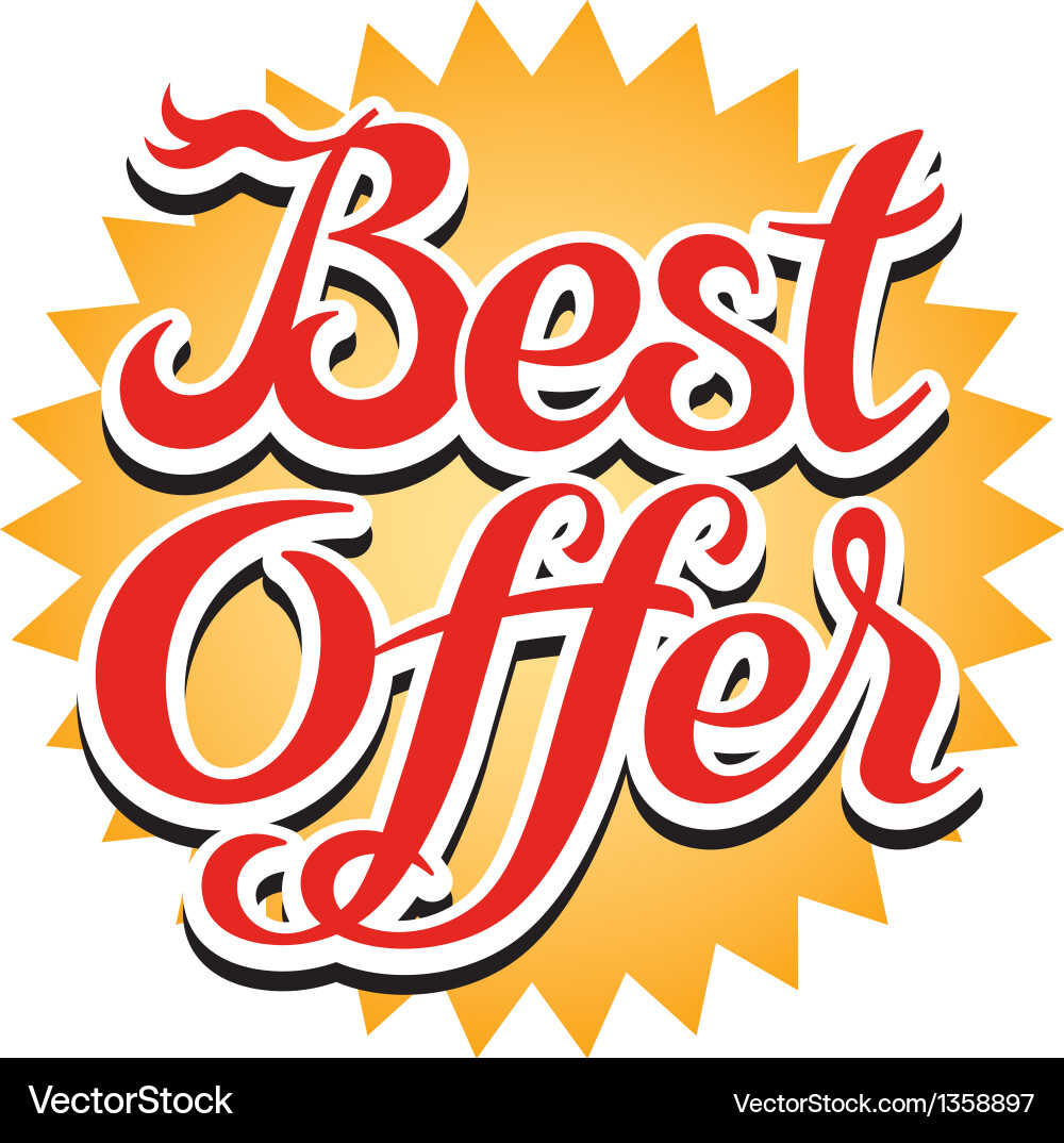 Best offer sticker Royalty Free Vector Image - VectorStock