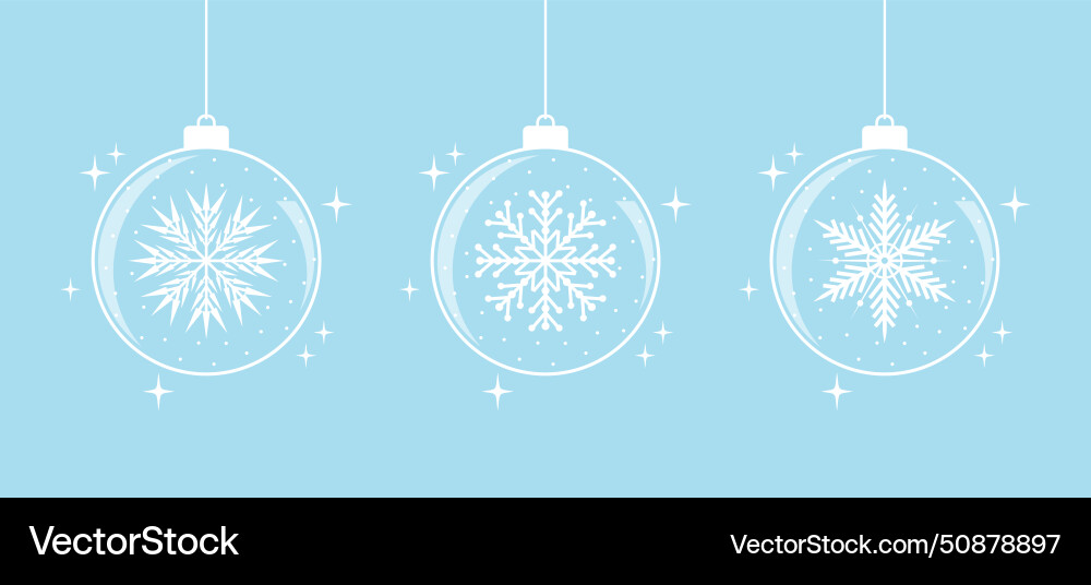 Christmas decorations set glass balls Royalty Free Vector