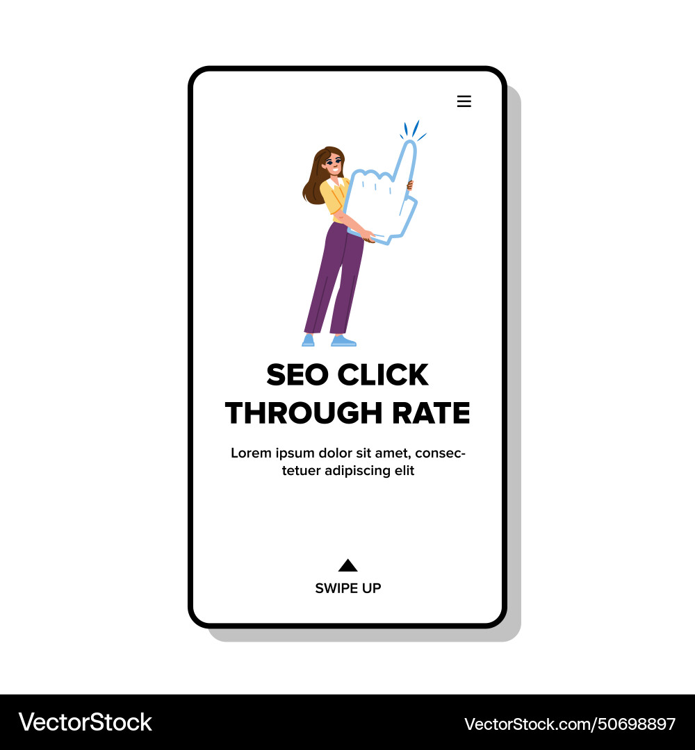 Conversion seo click through rate Royalty Free Vector Image