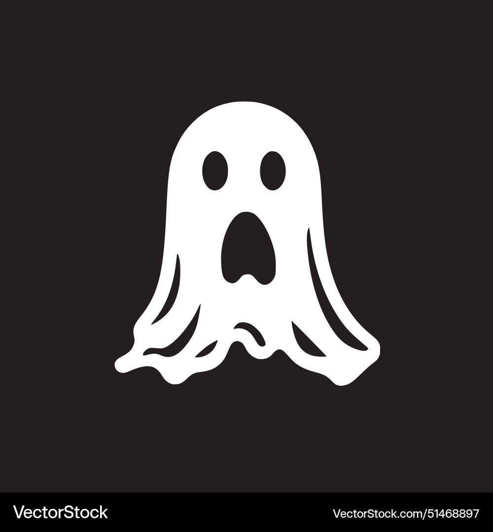 Ghost - black and white Royalty Free Vector Image