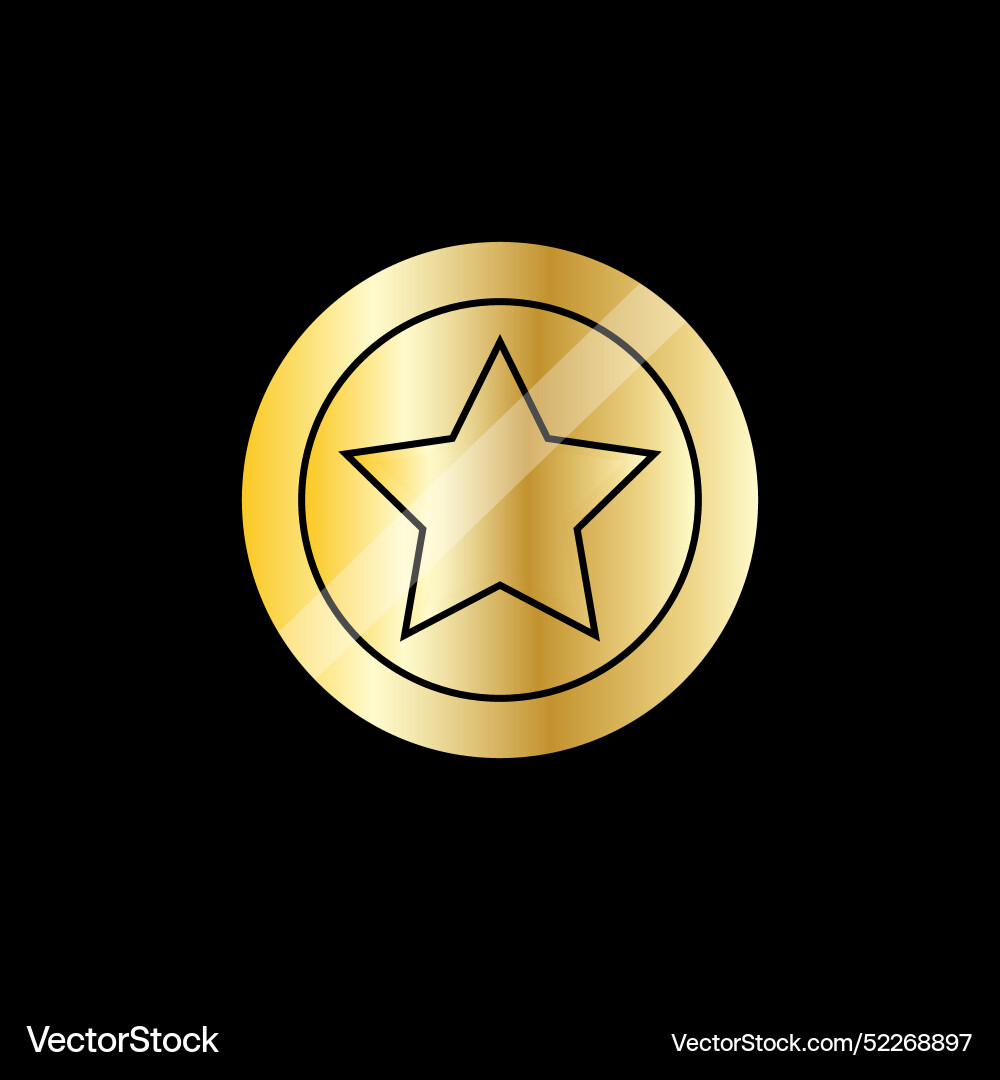 Gold coin star game Royalty Free Vector Image - VectorStock