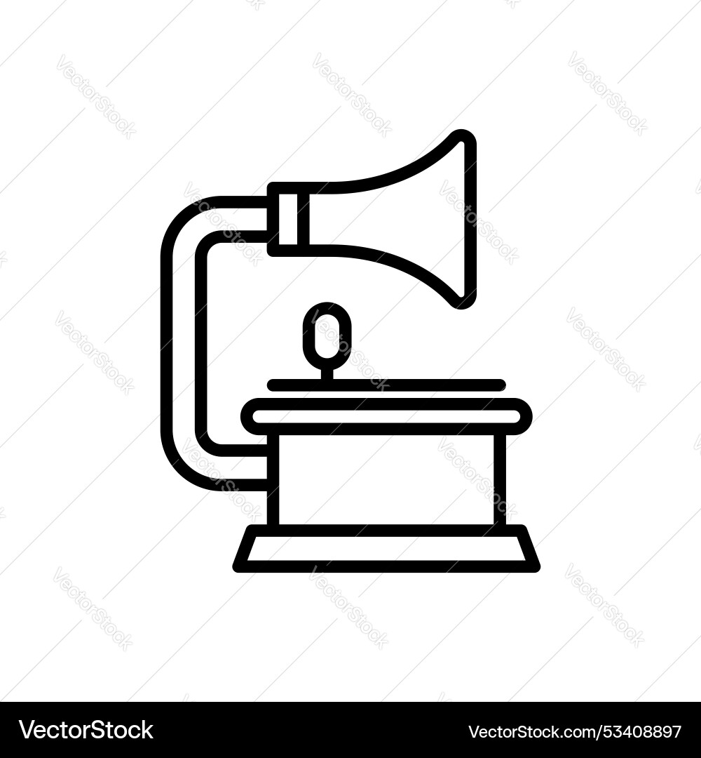 Gramophone icon isolated on white background Vector Image