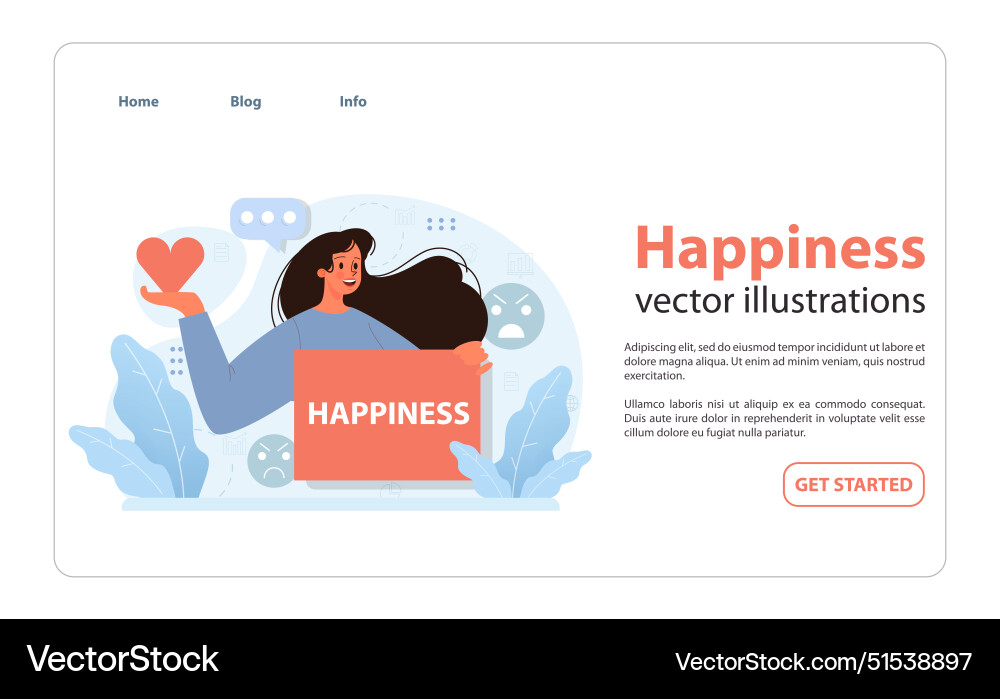 Joyful woman expressing happiness flat Royalty Free Vector