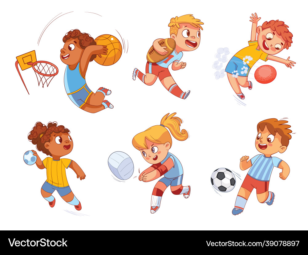 Kids Playing Sports Royalty Free Vector Image - VectorStock