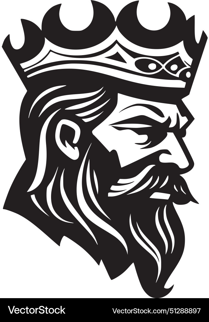 King - black and white isolated icon Royalty Free Vector