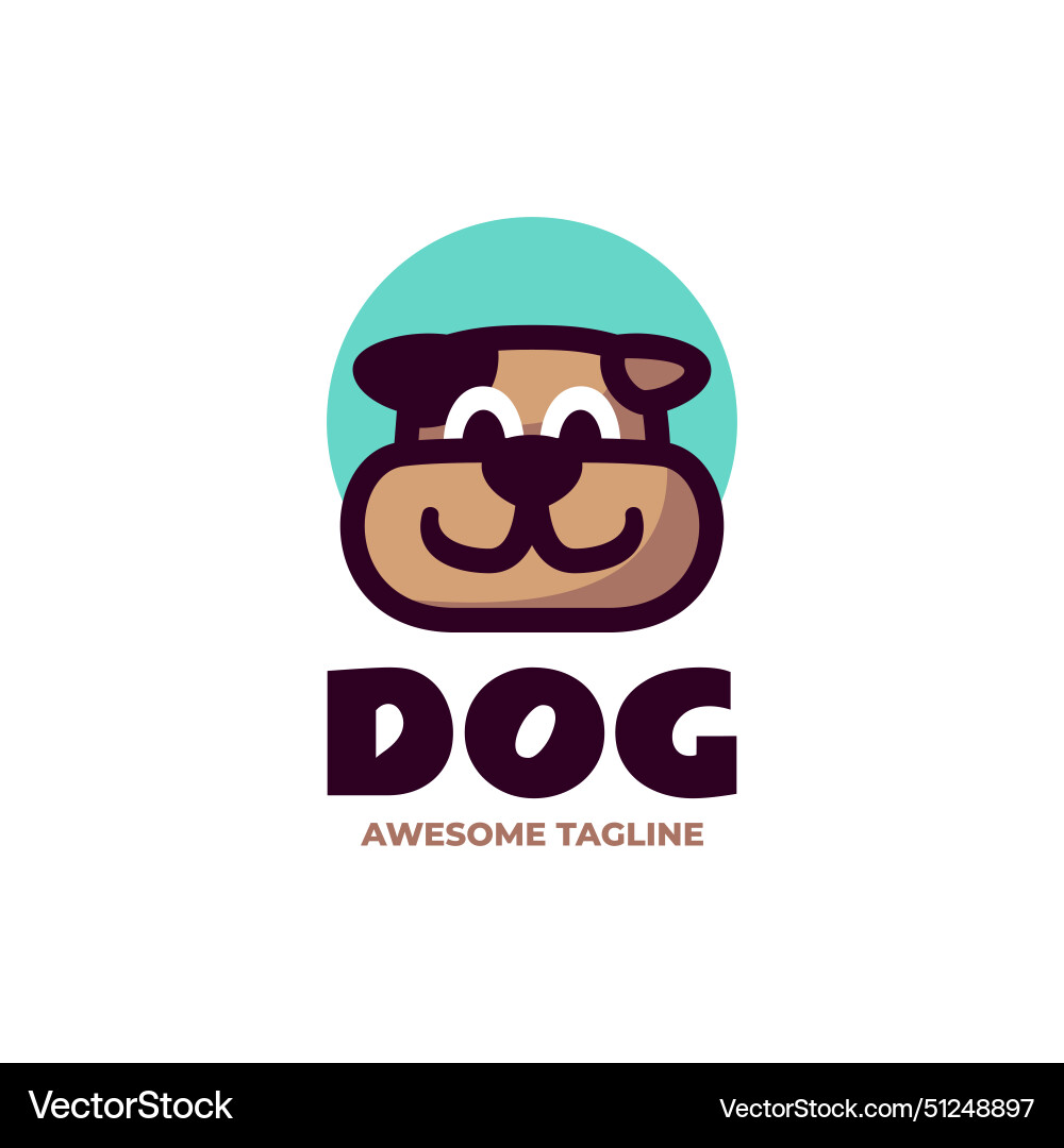 Logo dog simple mascot style Royalty Free Vector Image