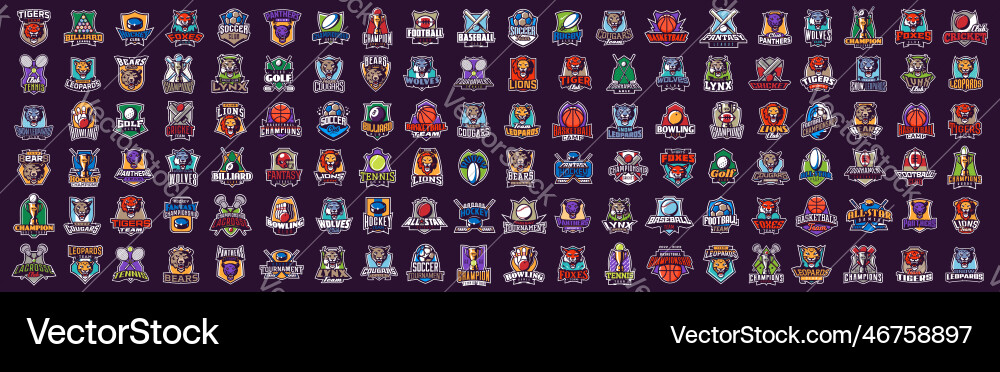 Sports Team Emblems & Logos Royalty Free Vector Image