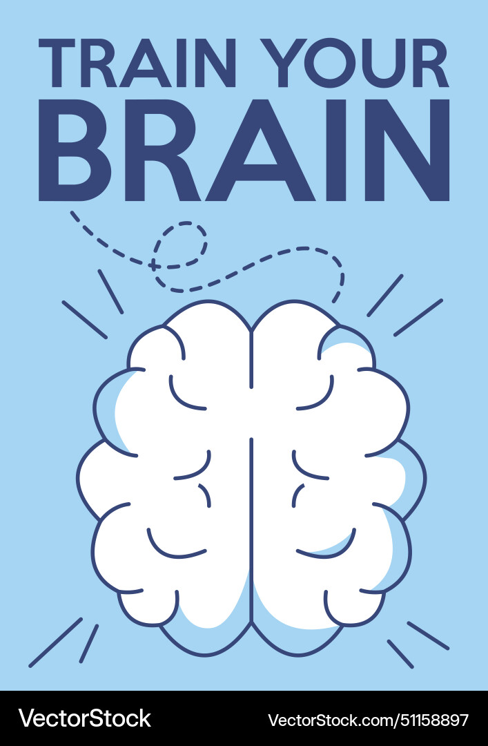 Train your brain education concept increasing Vector Image