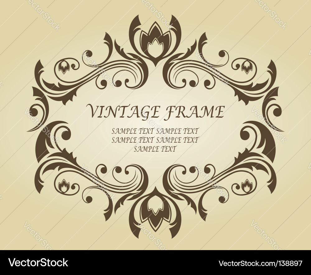 Vintage frame in victorian style Royalty Free Vector Image