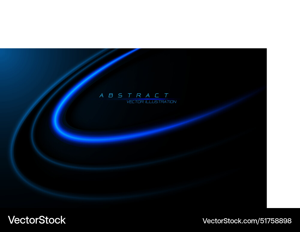 Abstract blue light curve on black geometric Vector Image