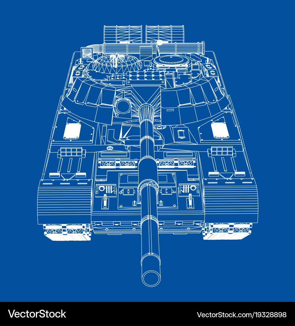 Blueprint of realistic tank – Royalty-Free Vector | VectorStock