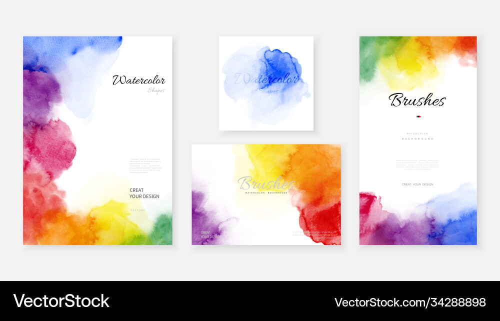 Creative template background set with bright Vector Image