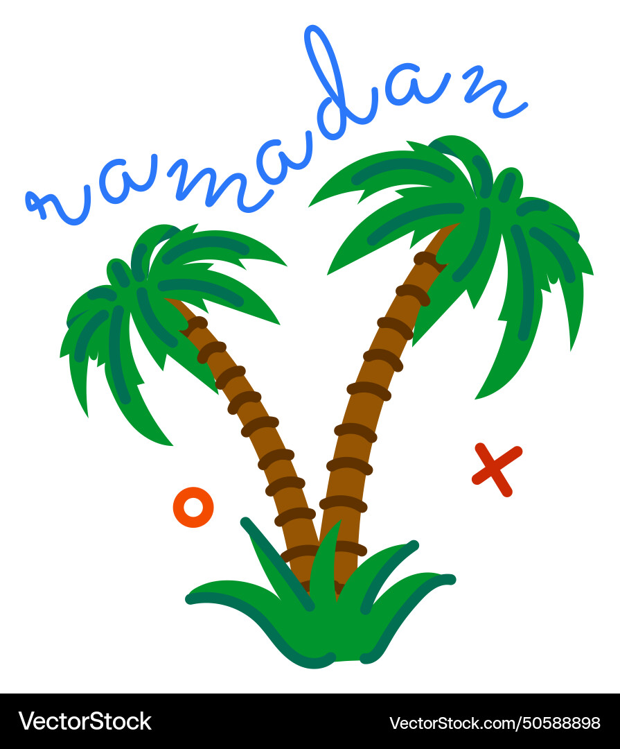 Date trees Royalty Free Vector Image - VectorStock