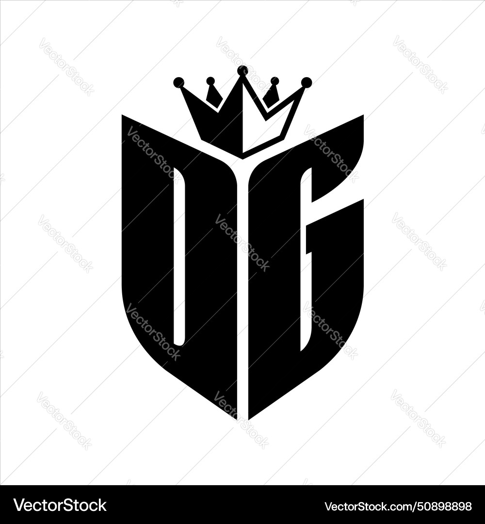 Dg letter monogram with shield shape crown Vector Image